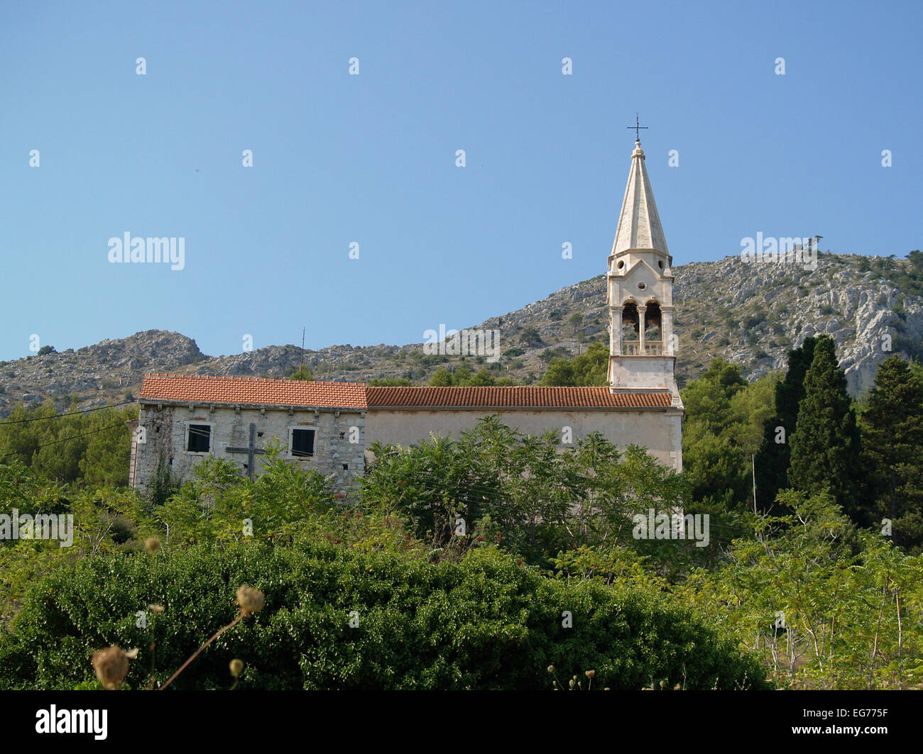 Mountain village church in Croatia Stock Photo - Alamy