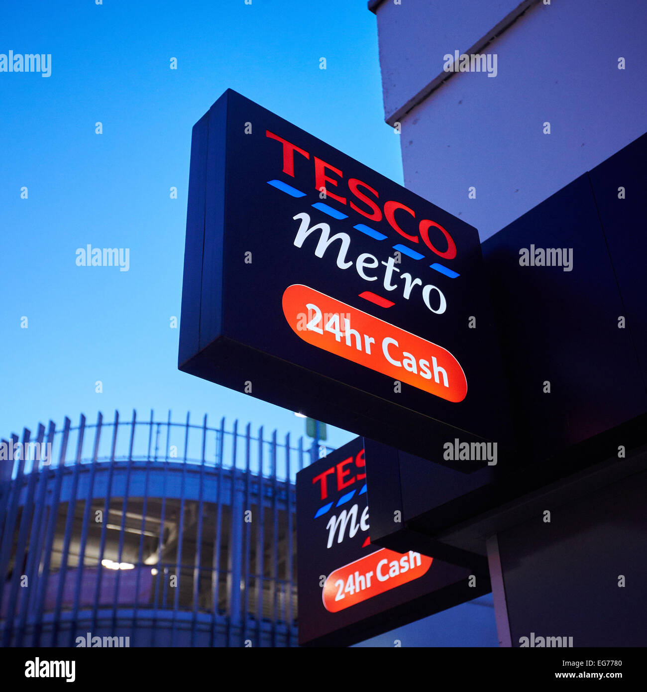 Detail view of the Tesco Metro store in Bicester. The store is one of ...