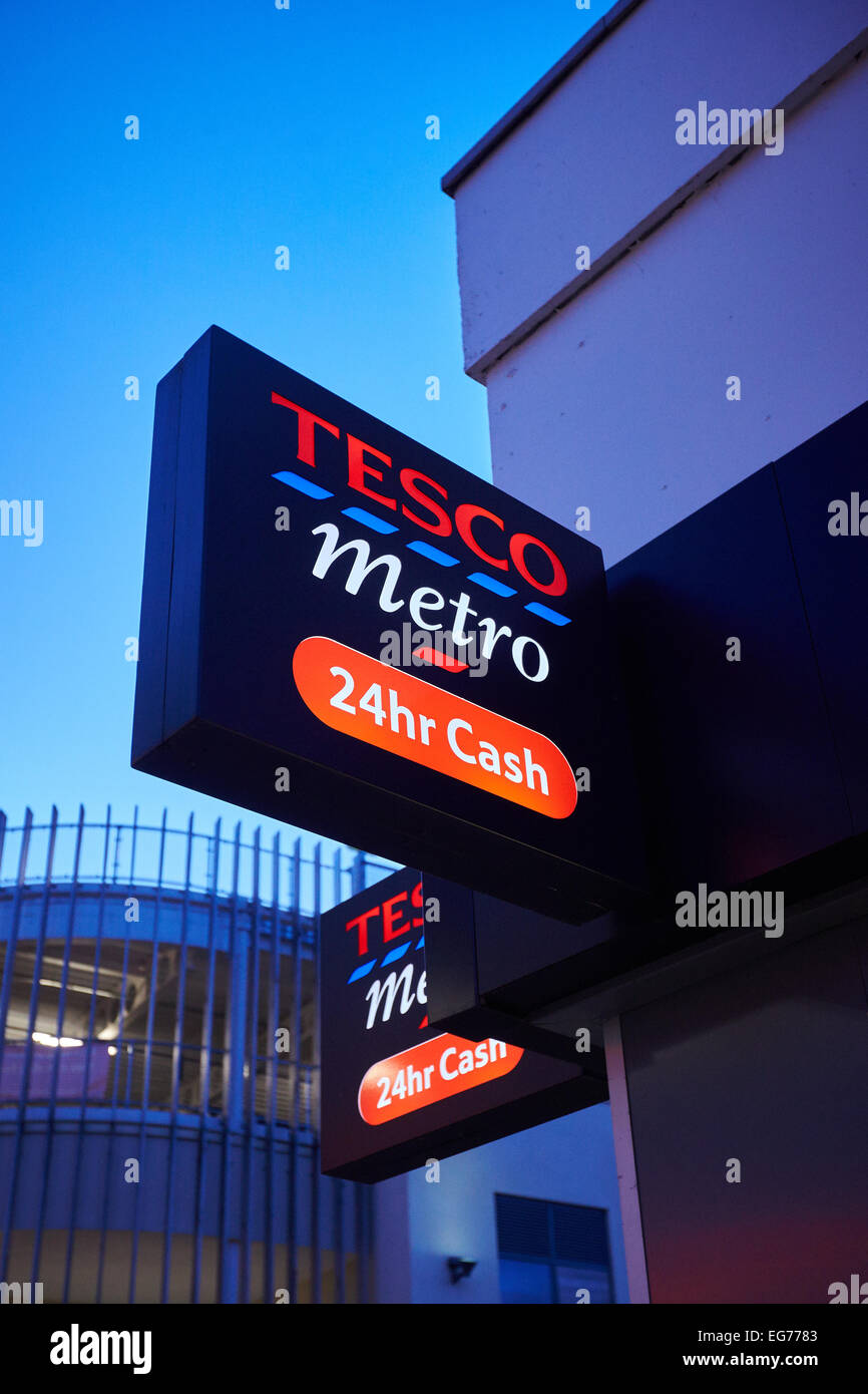Detail view of the Tesco Metro store in Bicester. The store is one of ...