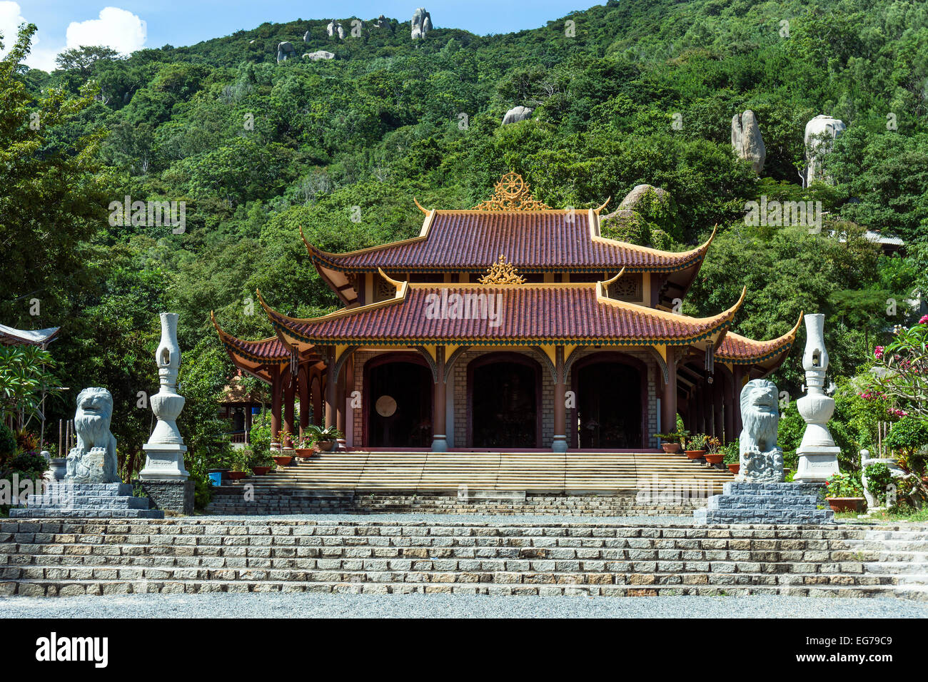 Vietnam, monkey temple near Vung Tau Stock Photo - Alamy