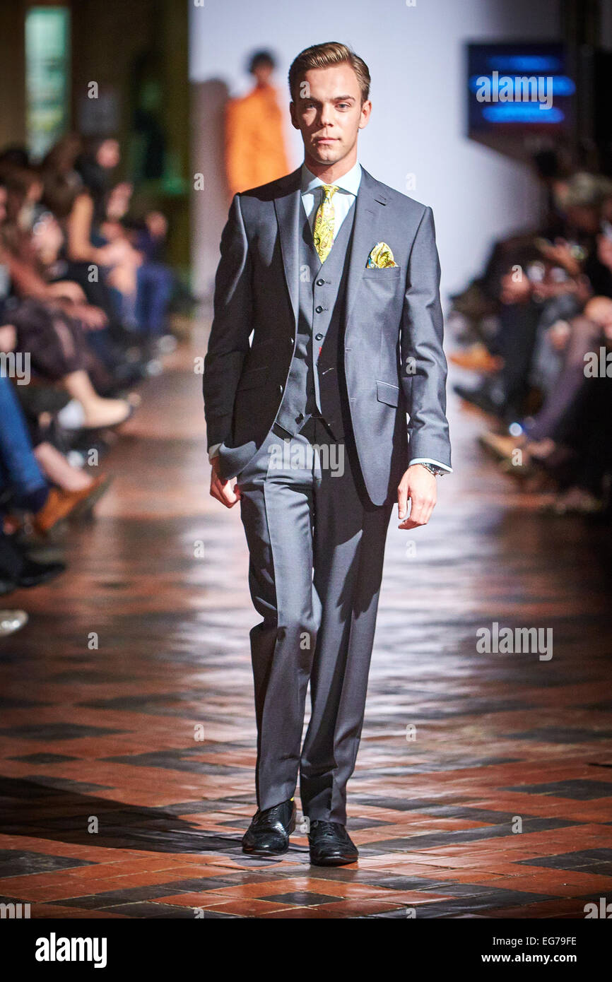 Male model wearing clothes created by designer Clements & Church at ...