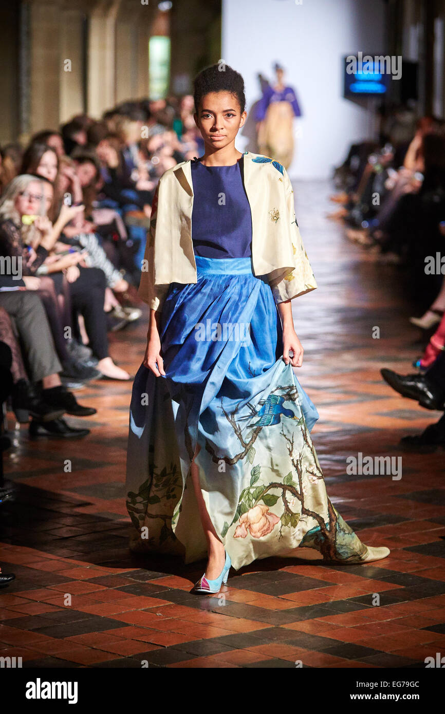 Model wearing clothes created by designer Moon Lee (not seen) at Oxford ...