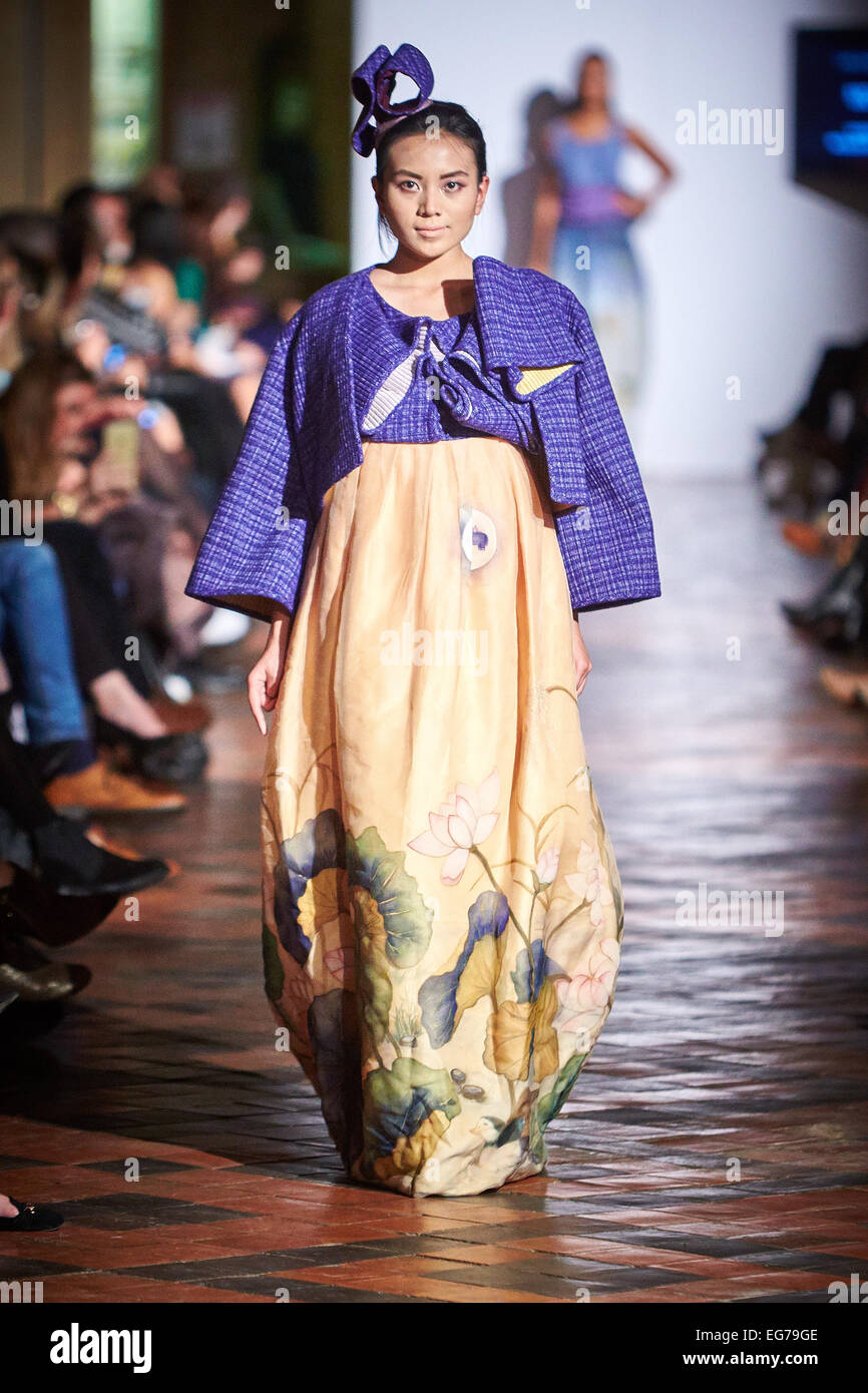 Model wearing clothes created by designer Moon Lee (not seen) at Oxford ...