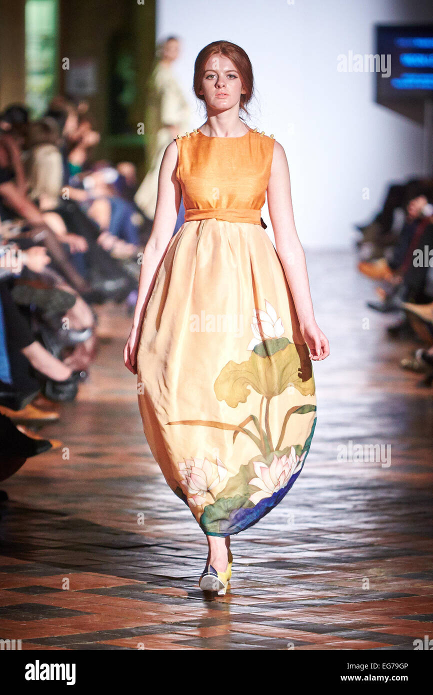 Model wearing clothes created by designer Moon Lee (not seen) at Oxford ...