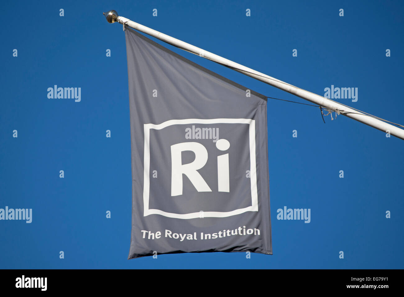 hanging banner sign for the royal institution, london, england Stock ...