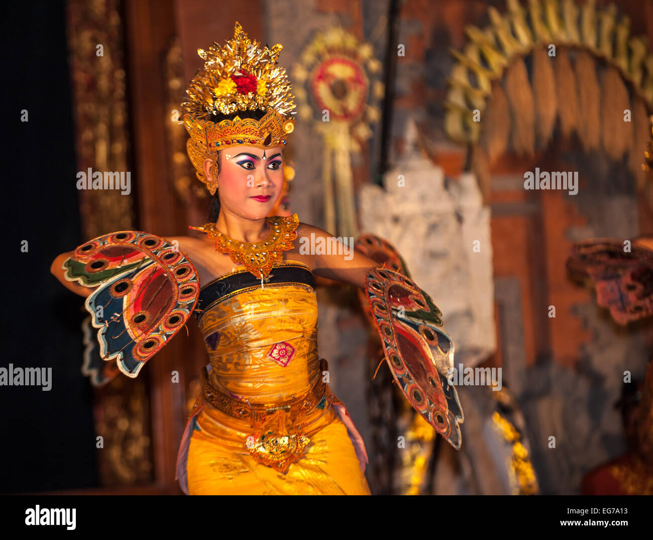 UBUD, BALI, INDONESIA - August, 07: Legong traditional Balinese dance ...