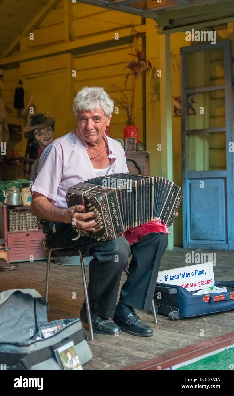 BUENOS AIRES, ARGENTINA - February, 24: La Boca bandoneonist, street ...