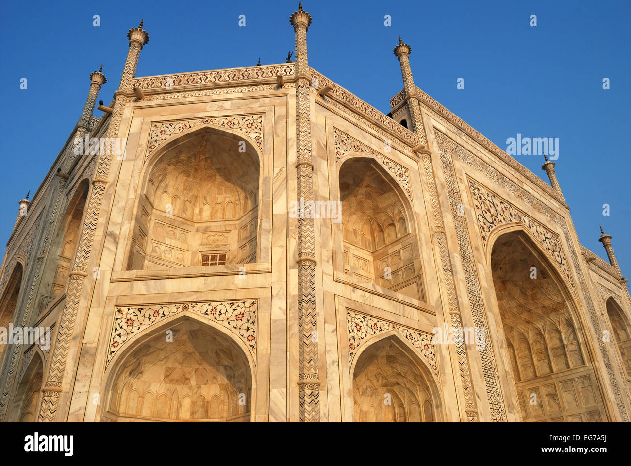 taj mahal close up agra india.This marble architecture is one of the ...