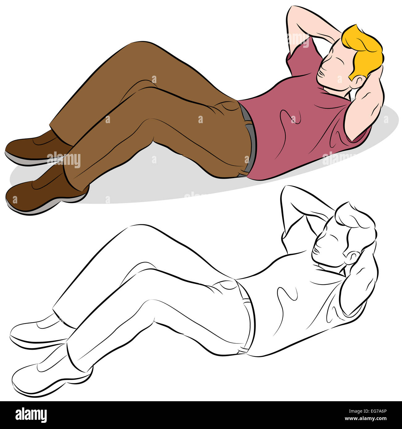 Doing sit ups illustration hi-res stock photography and images - Alamy