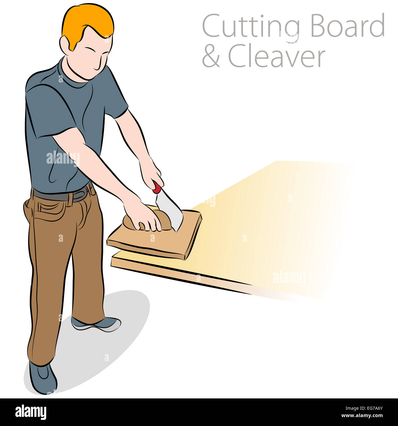 Young man knife cutting Cut Out Stock Images & Pictures - Alamy