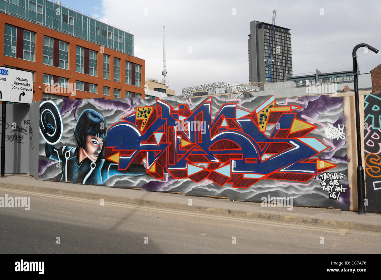 Street Art on Matilda Street, Sheffield England urban city centre ...