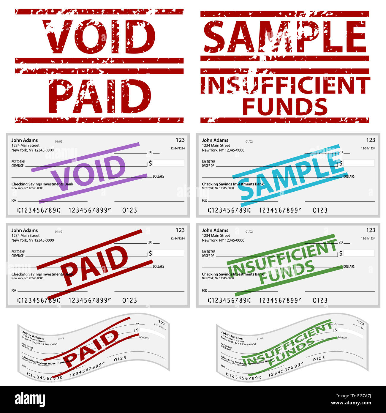 An image of a stamped personal checks Stock Photo - Alamy