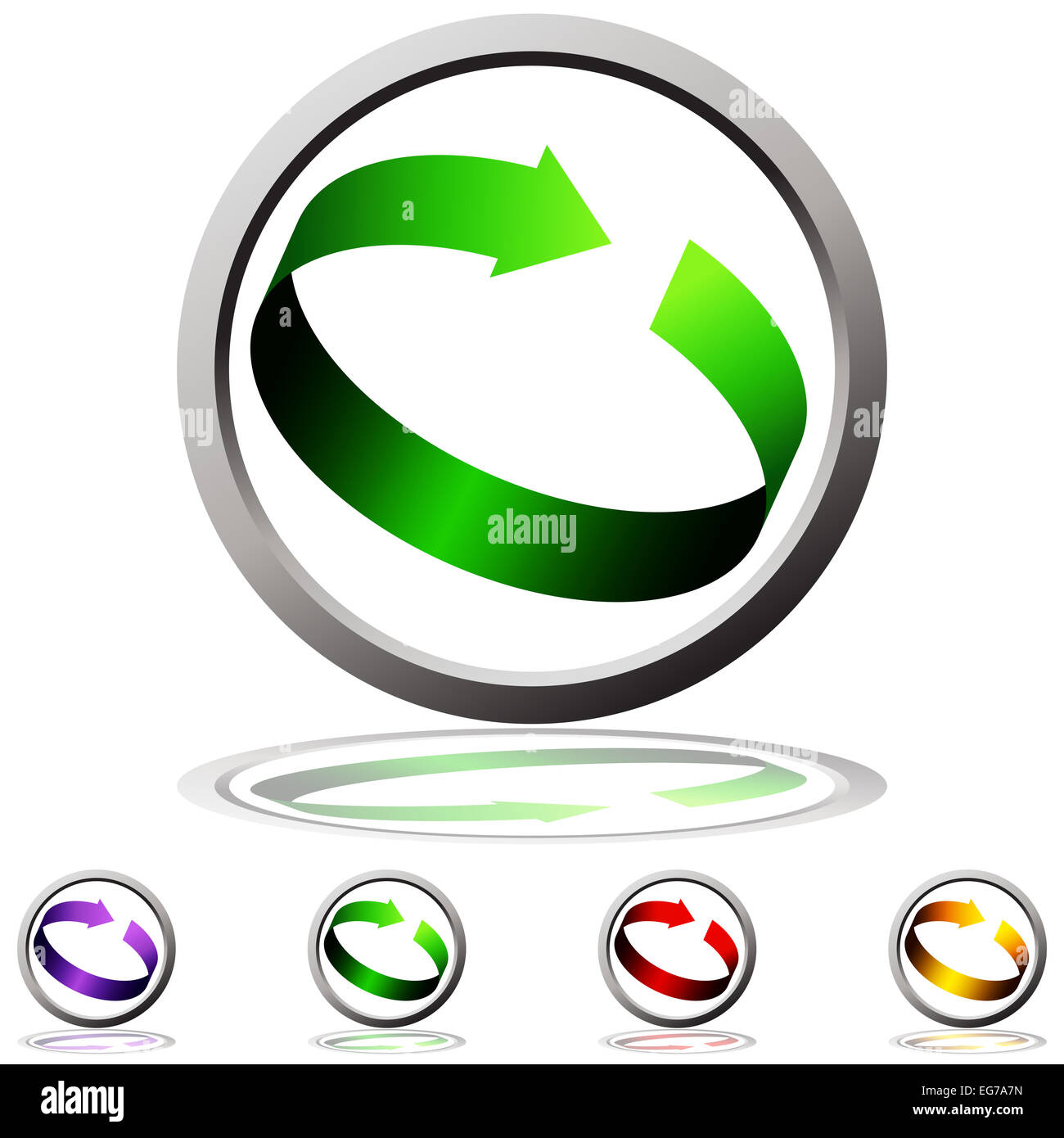 An image of a reload 3d arrow button set Stock Photo - Alamy