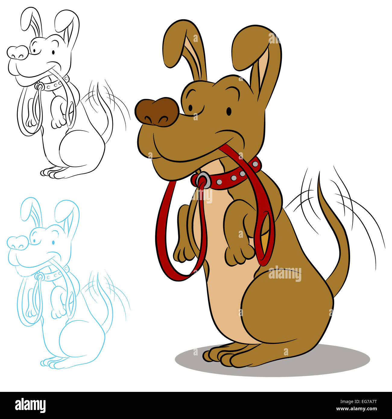 Begging Dog Cartoon Stray