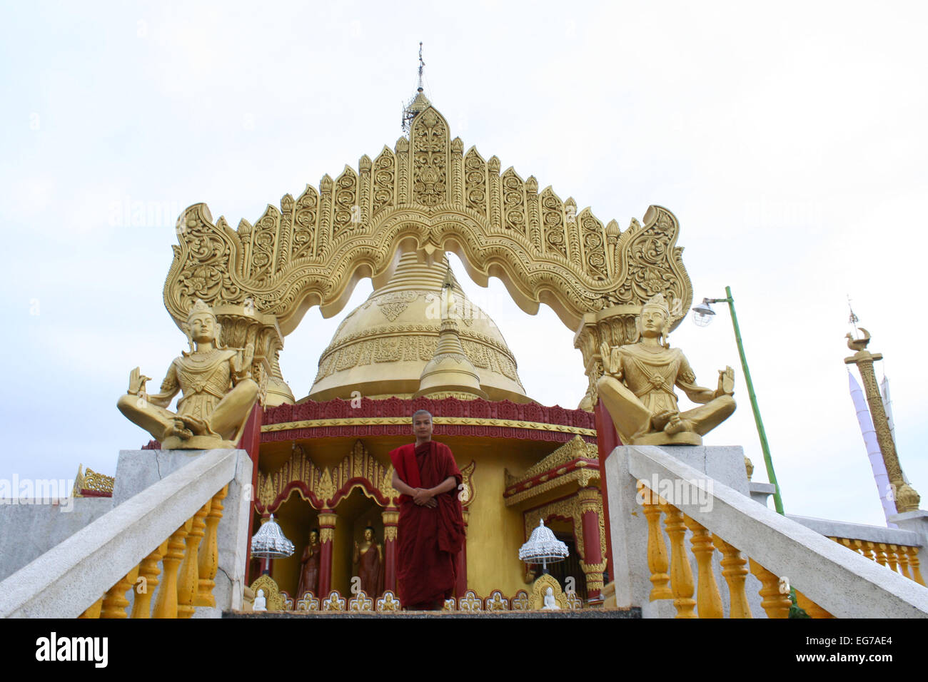 Bangladesh 6 march 2010. Golden temple, a famous Buddhist monastery ...