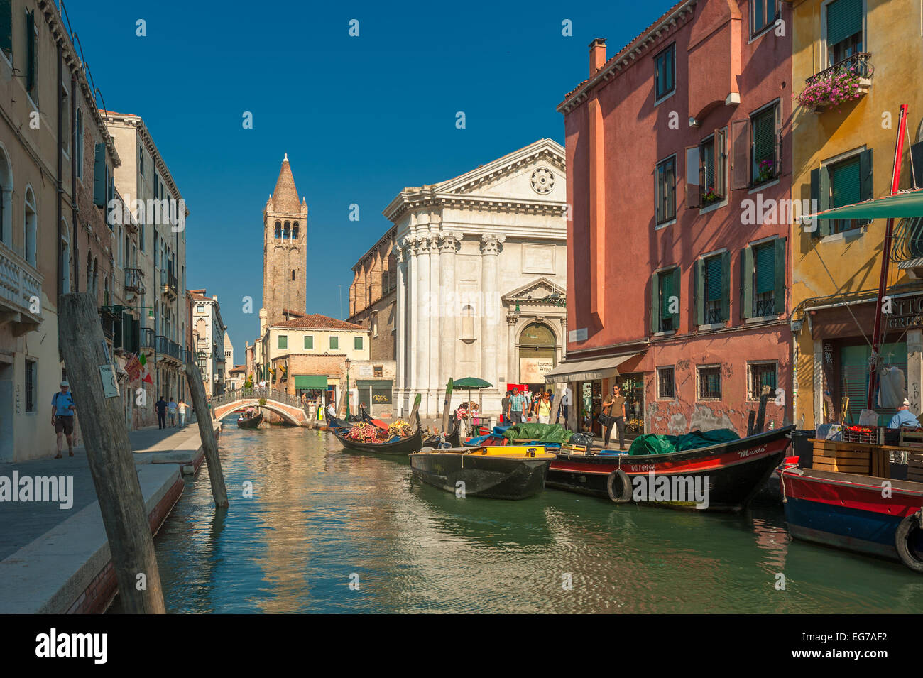 VENICE, ITALY - July, 09: Campo San Barnaba in Venice, Italy on July ...