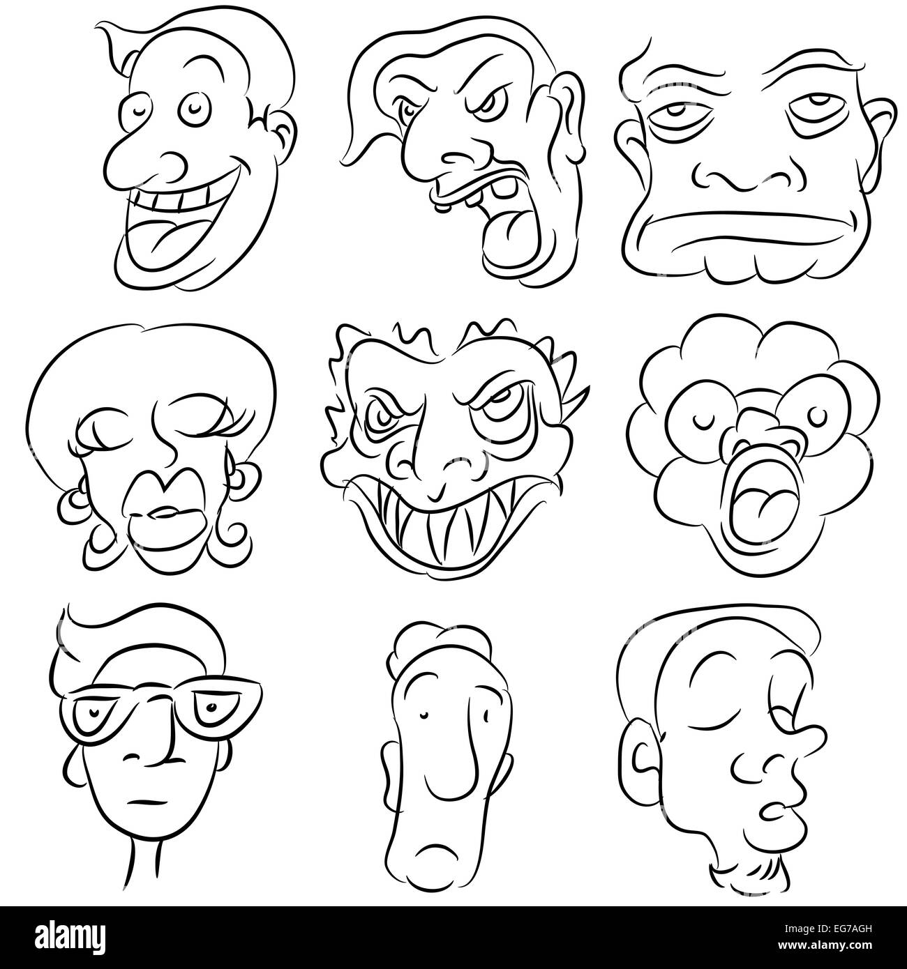 Facial Features Clip Art Black And White