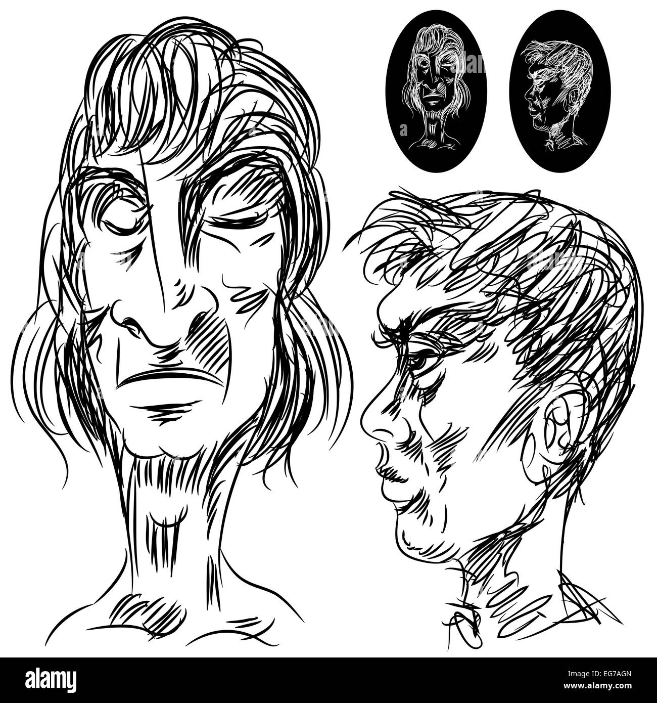 Cartoon Two Face People