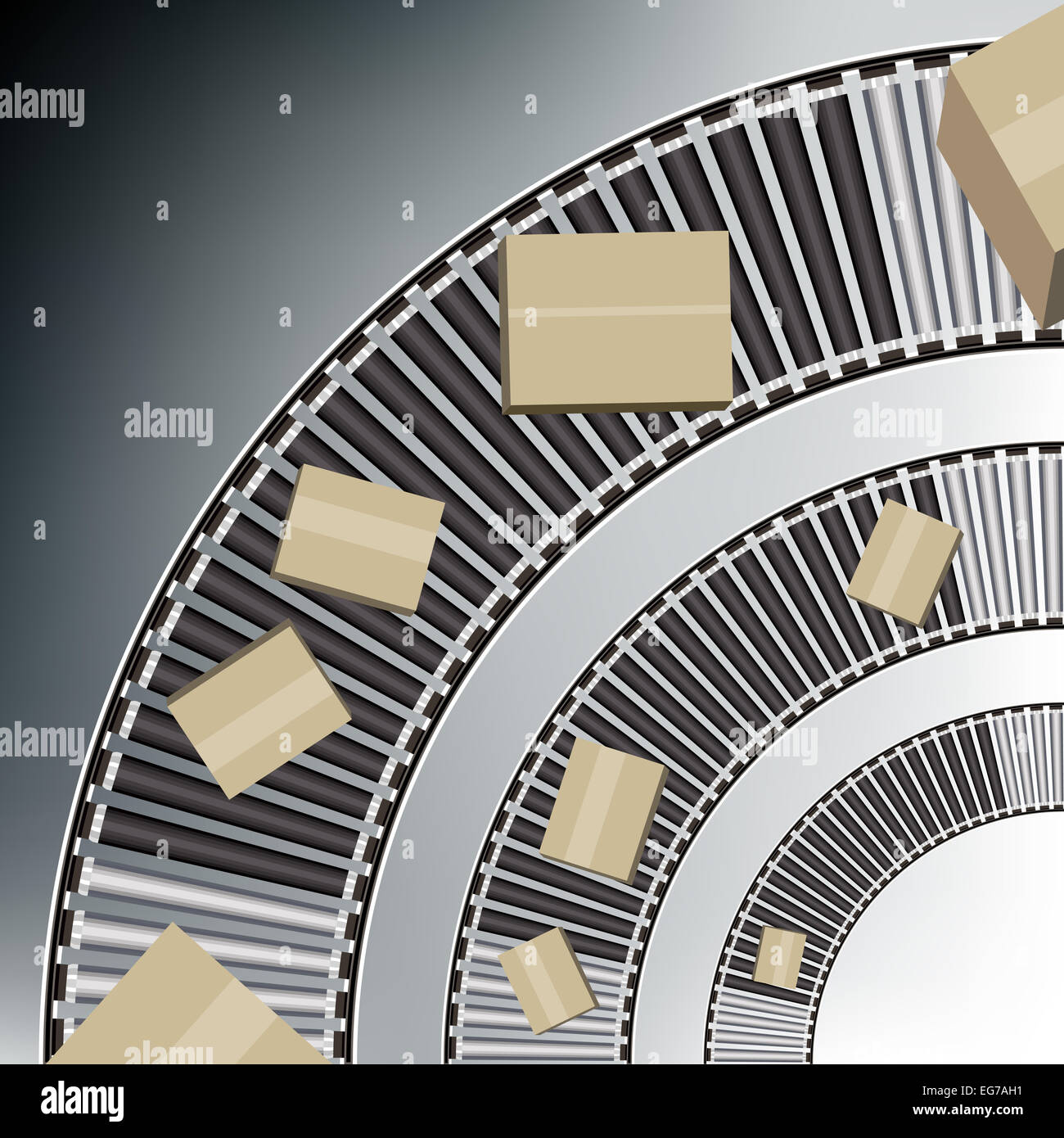 Conveyor belt boxes hi-res stock photography and images - Alamy