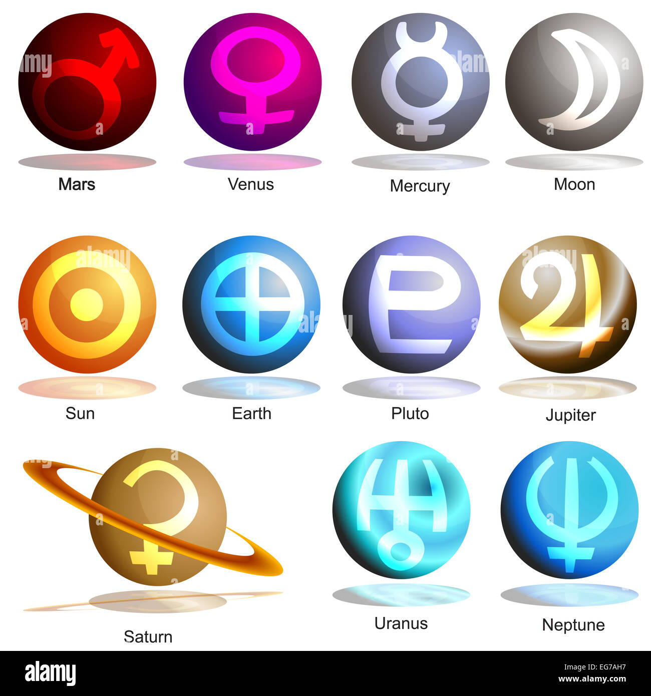 Neptune symbol planets solar Cut Out Stock Images & Pictures - Alamy