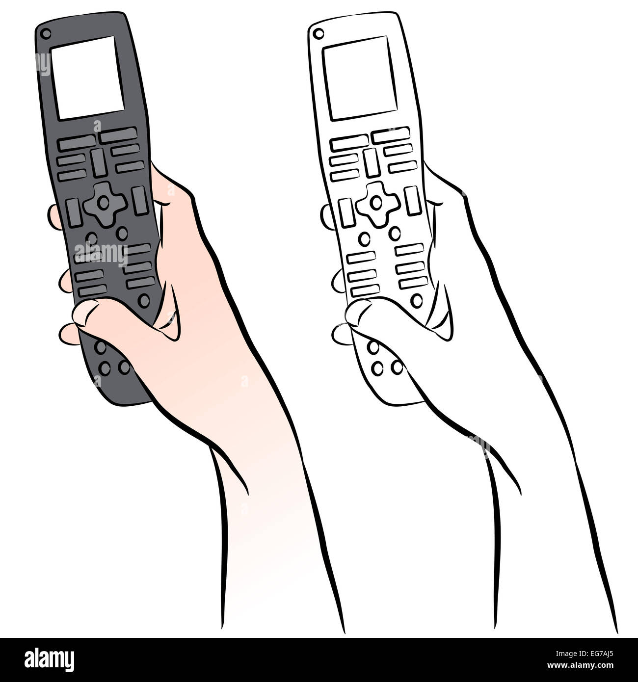 An image of a hand holding a universal remote control Stock Photo - Alamy