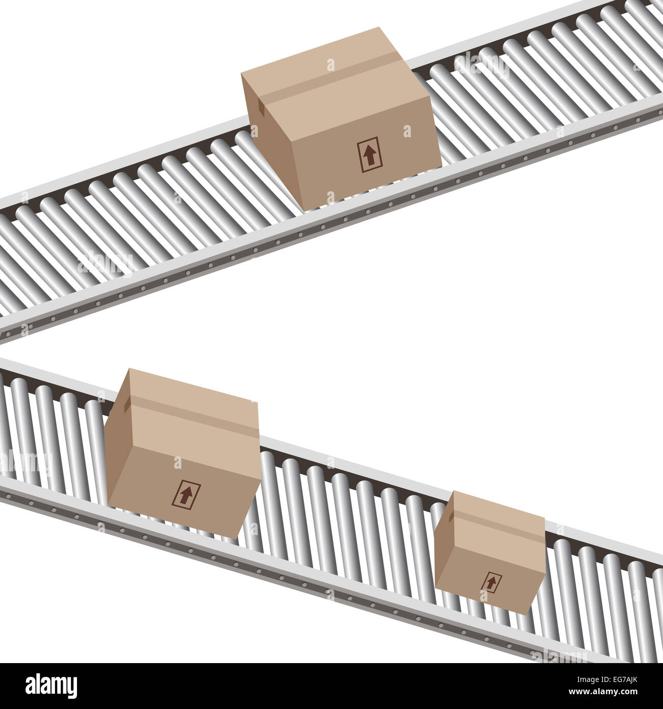 An image of a boxes on a conveyor belt Stock Photo - Alamy