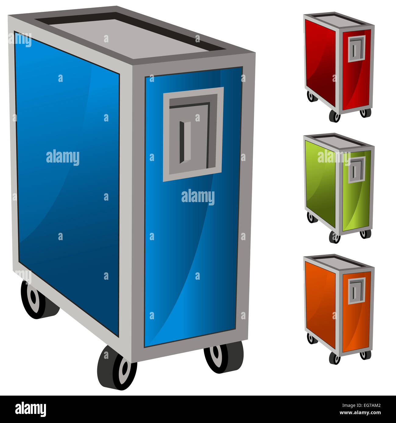 An image of a 3d meal delivery cart set Stock Photo - Alamy