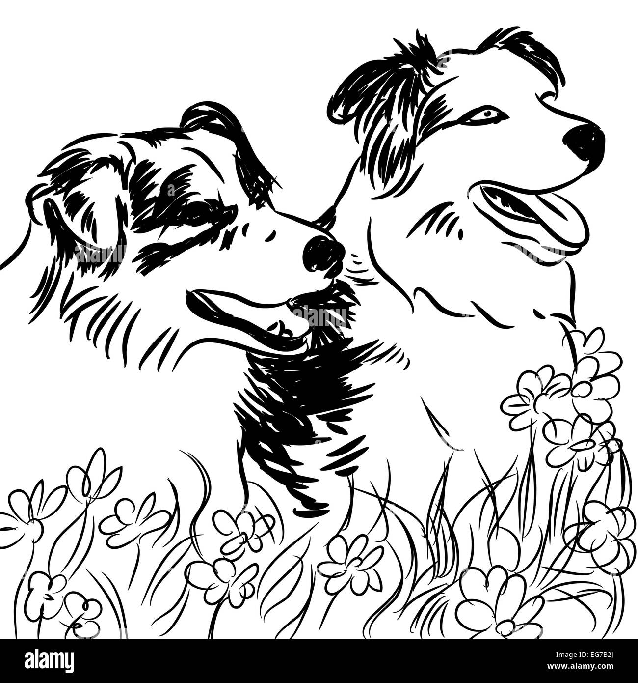 Flower border clip art Black and White Stock Photos & Images - Alamy