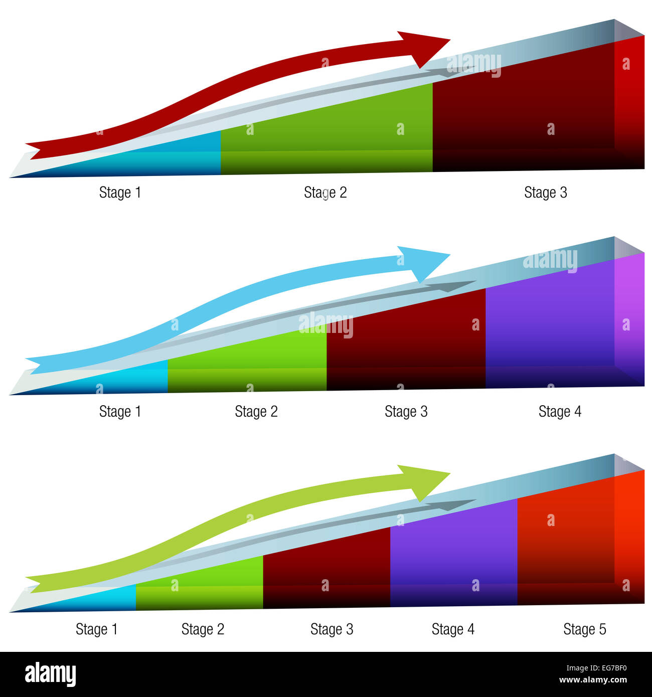 An image of a set of 3d ramp charts Stock Photo - Alamy