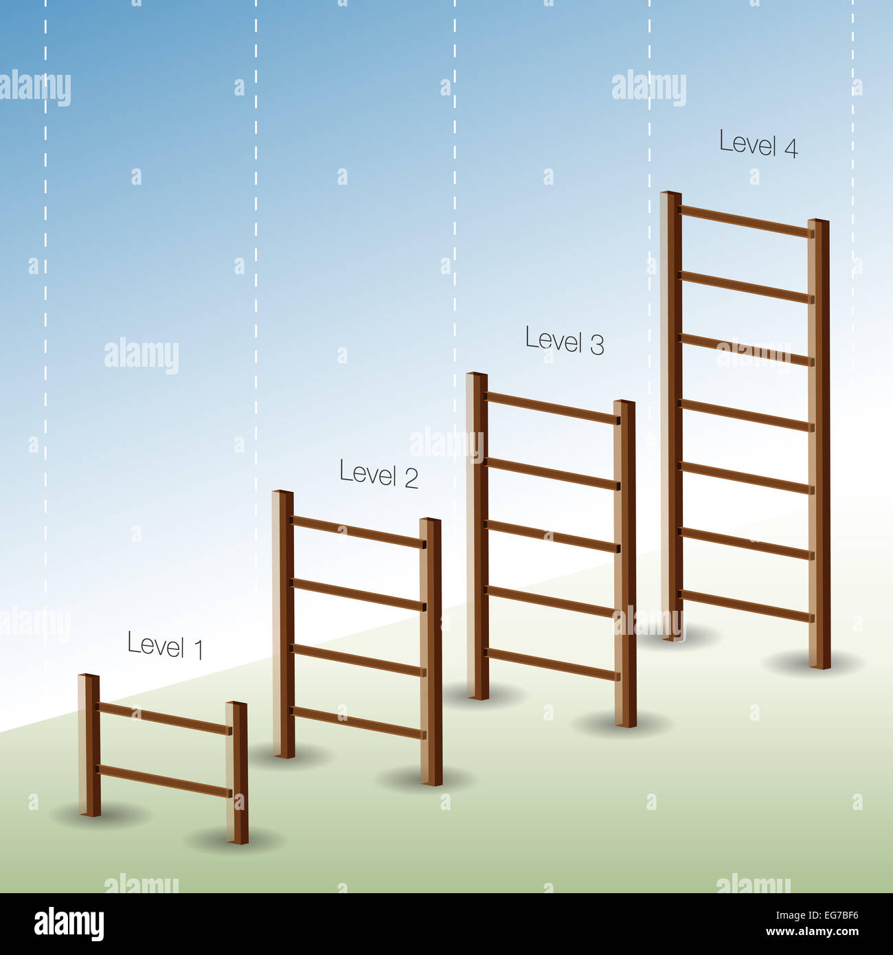 An image of a four phase ladder chart Stock Photo - Alamy