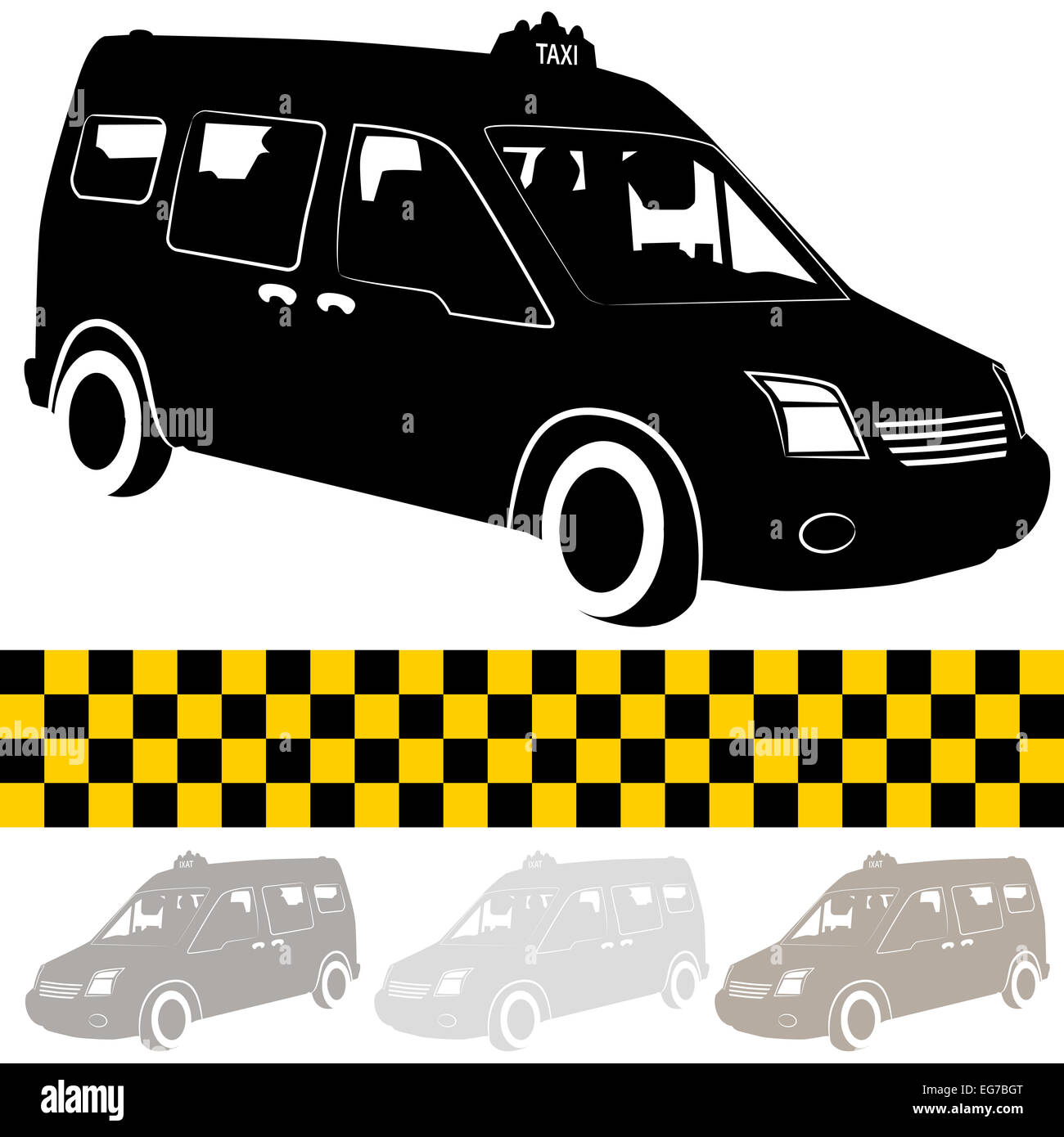 Yellow Cab Vans Clip Art