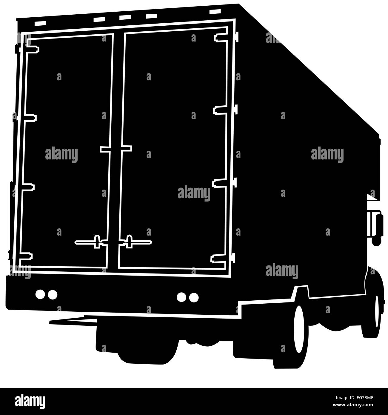 Semi truck rear view Black and White Stock Photos & Images - Alamy