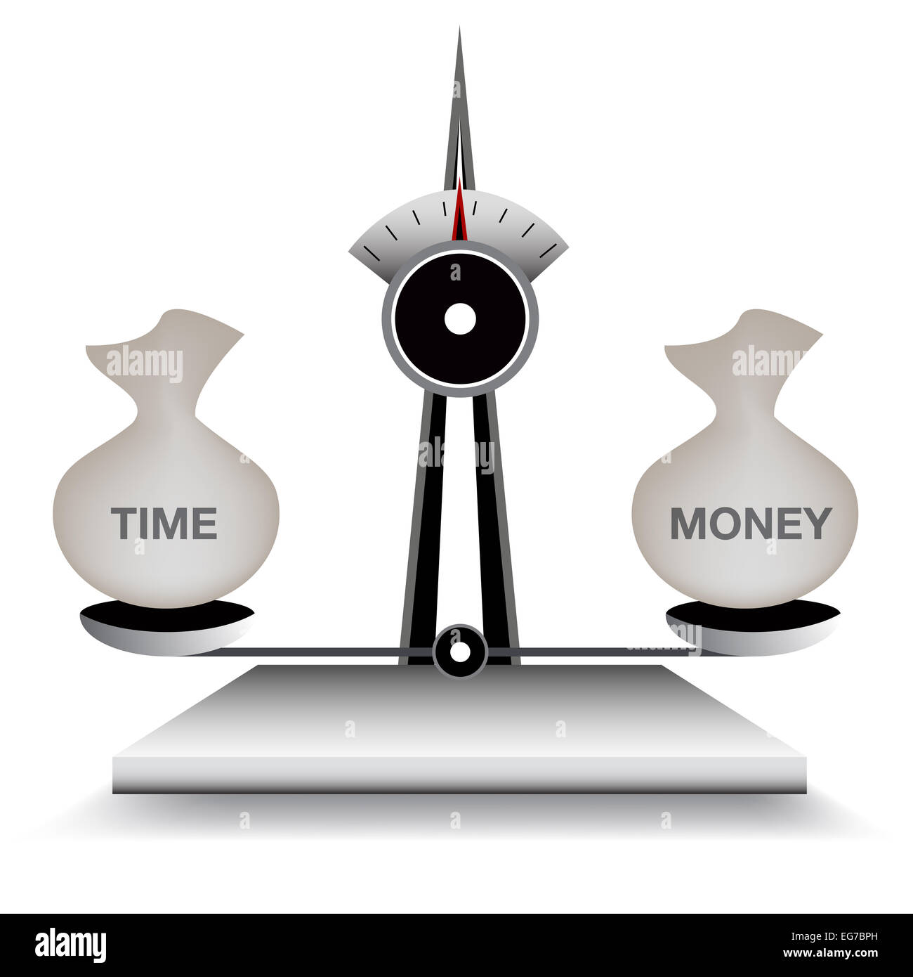 An image of a scale balancing time and money Stock Photo - Alamy