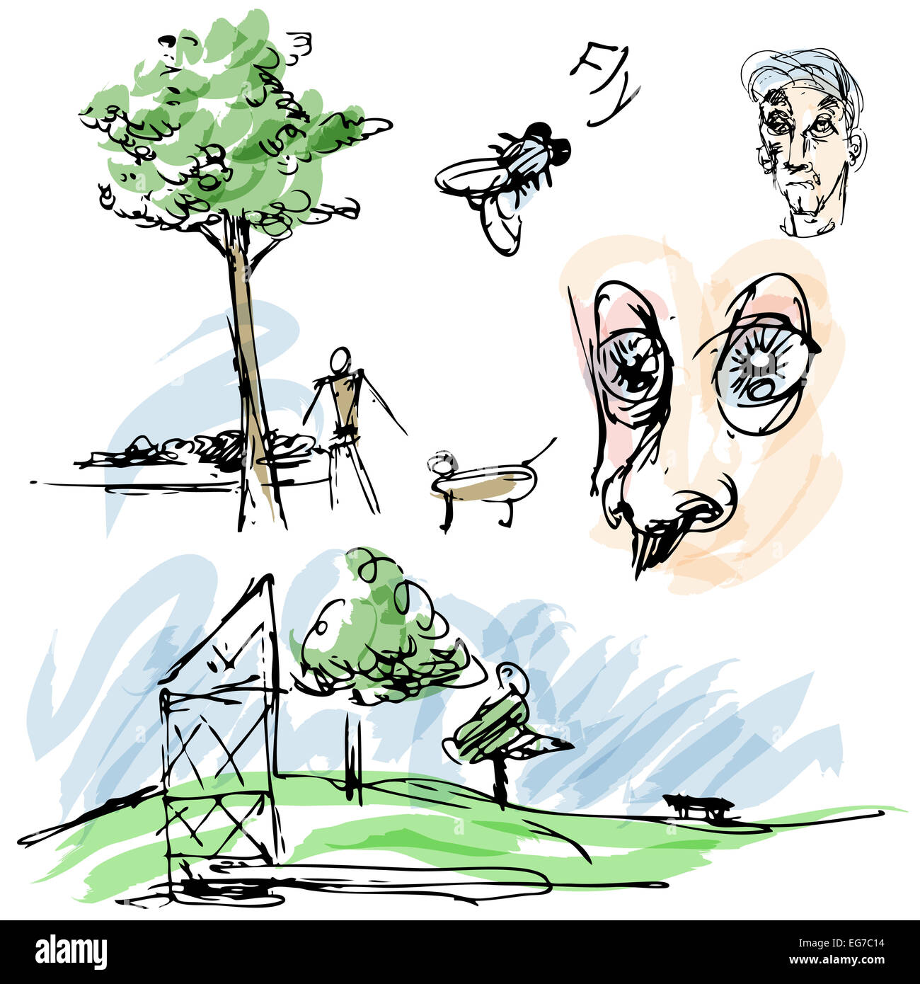 An image of outdoor park sketches Stock Photo - Alamy