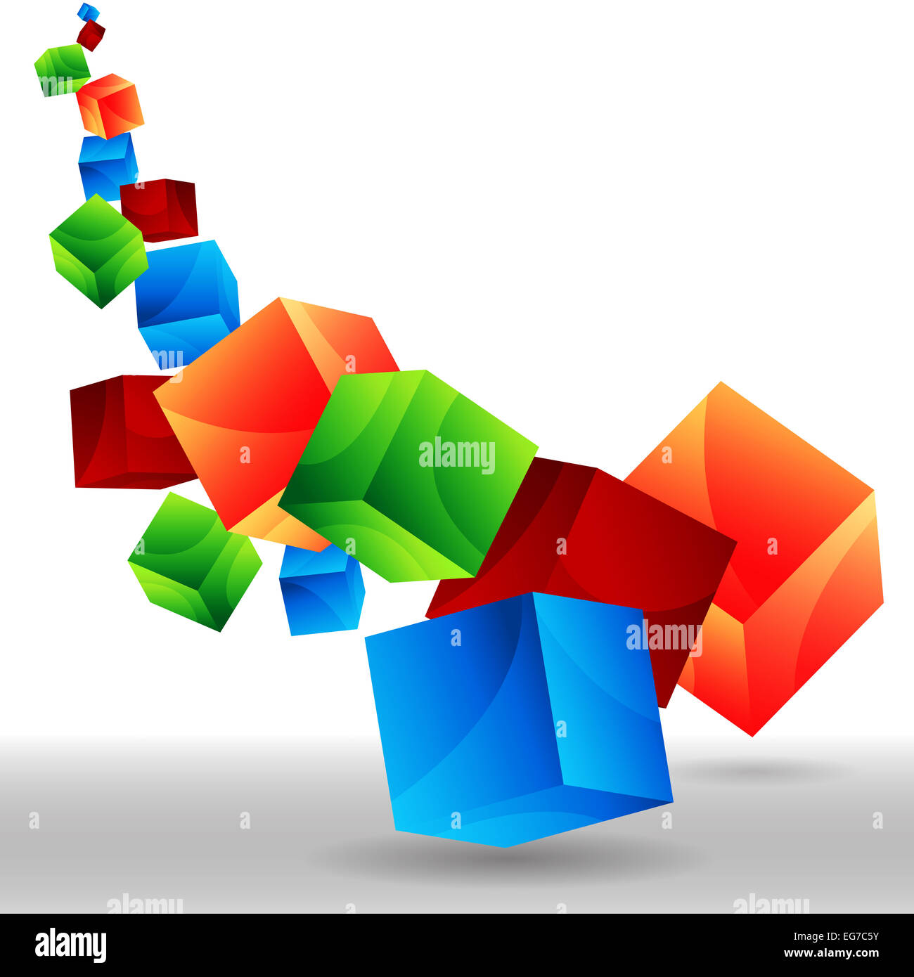 An image of falling 3d cubes Stock Photo - Alamy