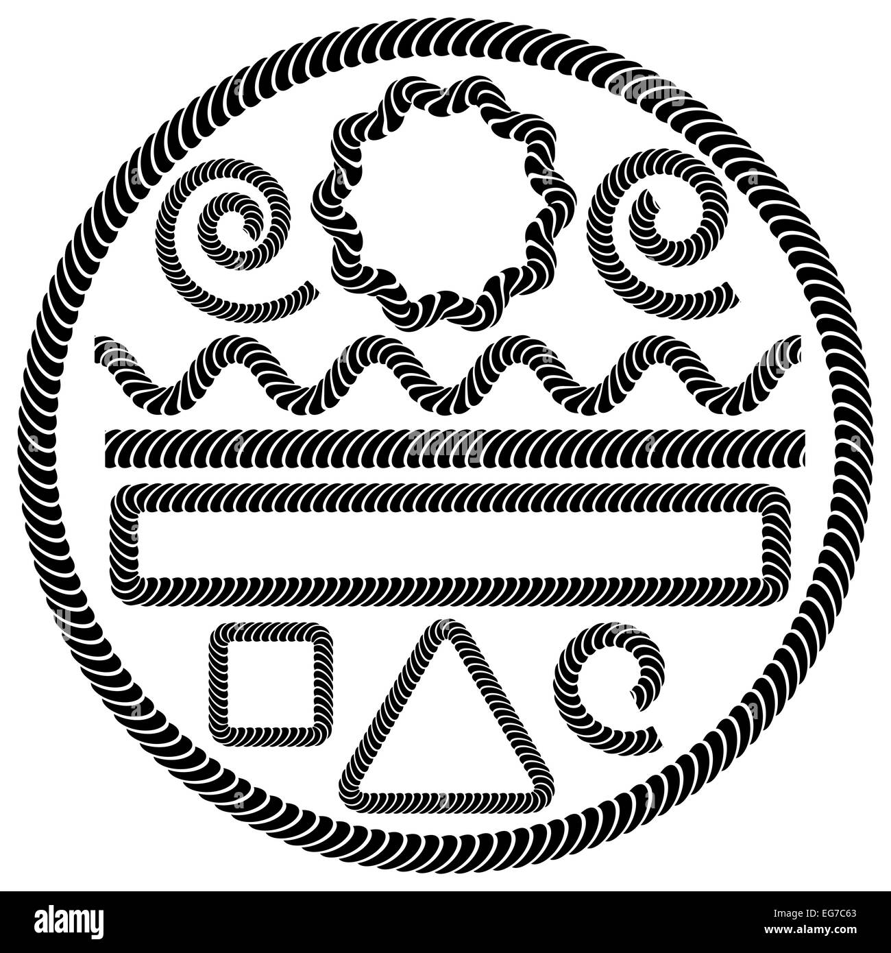 Wave frame icon set Black and White Stock Photos & Images - Alamy