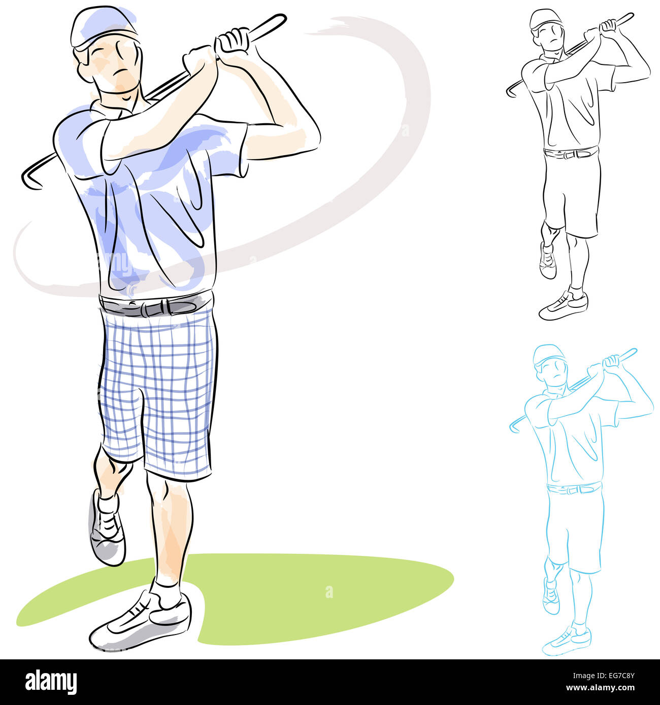 Golfer swinging a club Cut Out Stock Images & Pictures - Alamy