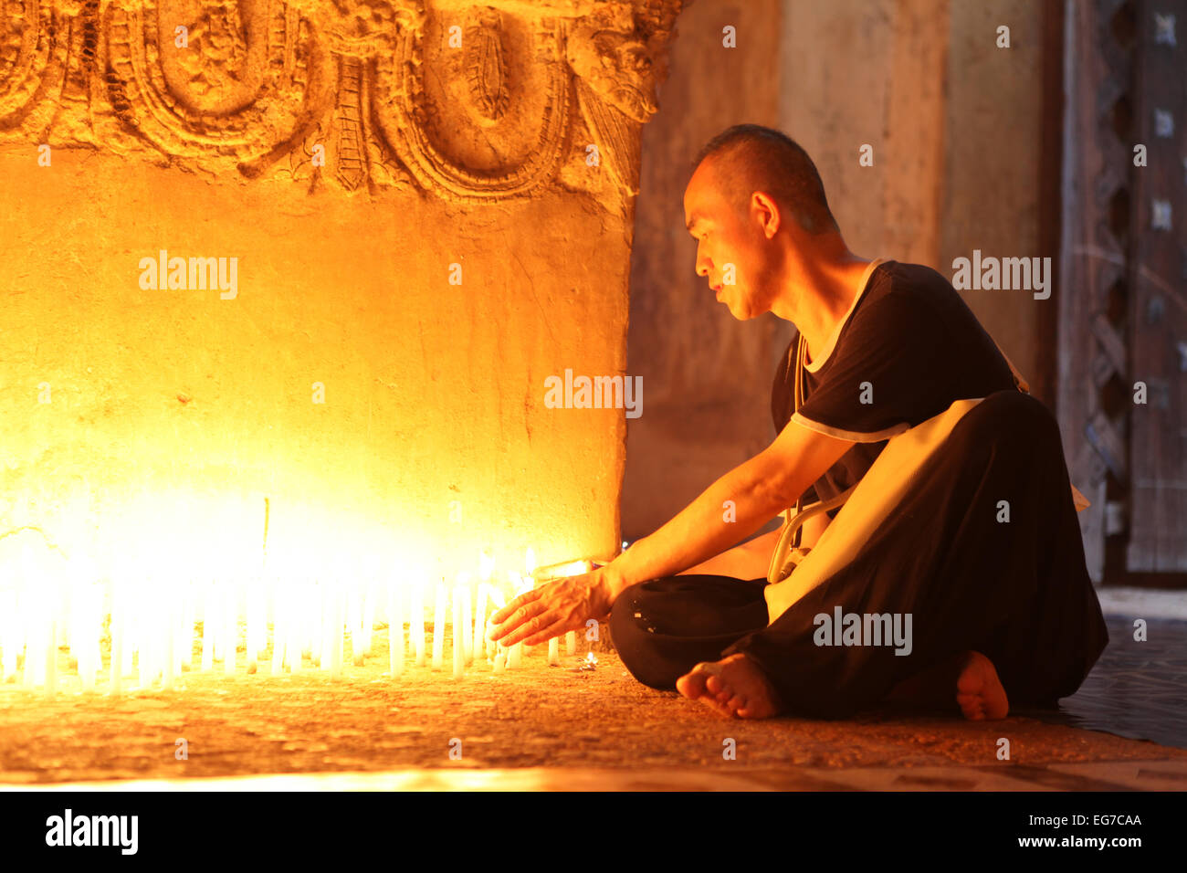 Shwe Gu Gyi Temple at night. Bagan, Myanmar Stock Photo - Alamy