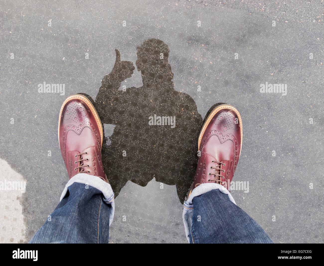 Selfie reflection in puddle thumbs hi-res stock photography and images ...