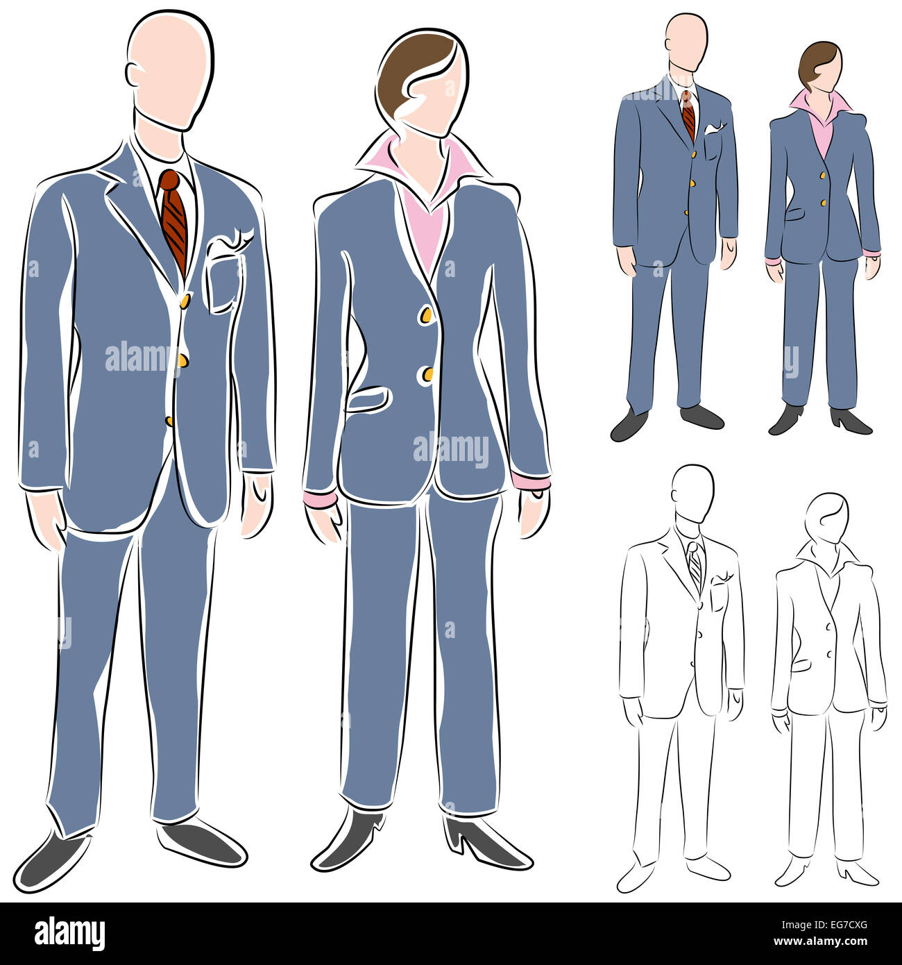 Image business suit drawing set hi-res stock photography and images - Alamy
