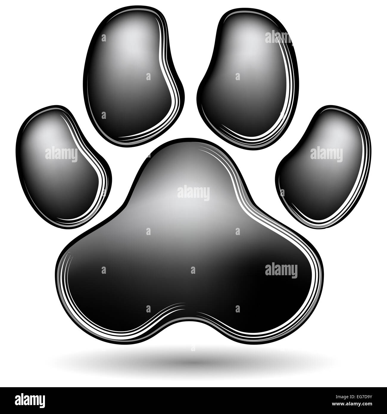 Black paw print line icon hi-res stock photography and images - Alamy