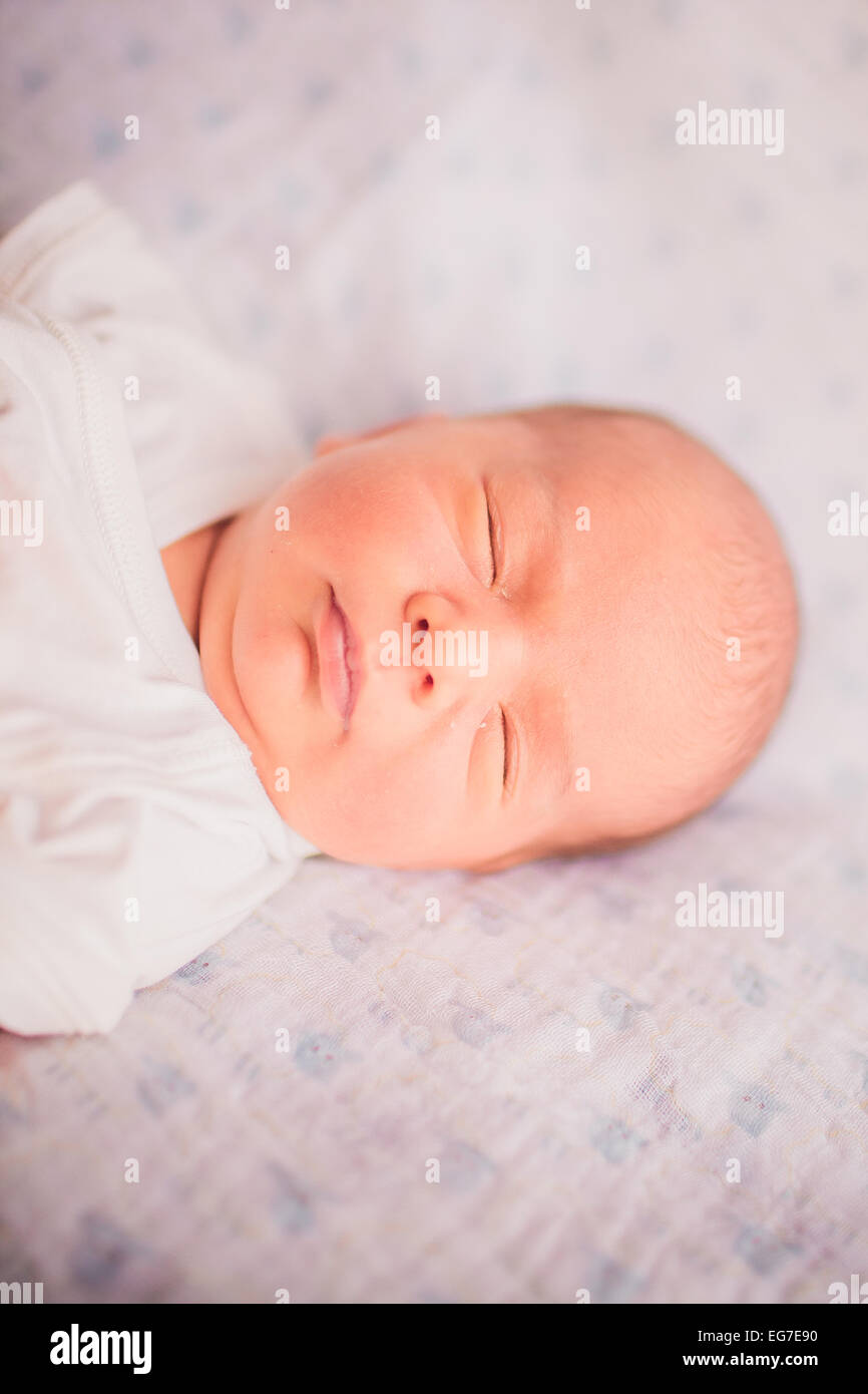 Newborn little baby sleeping Stock Photo - Alamy