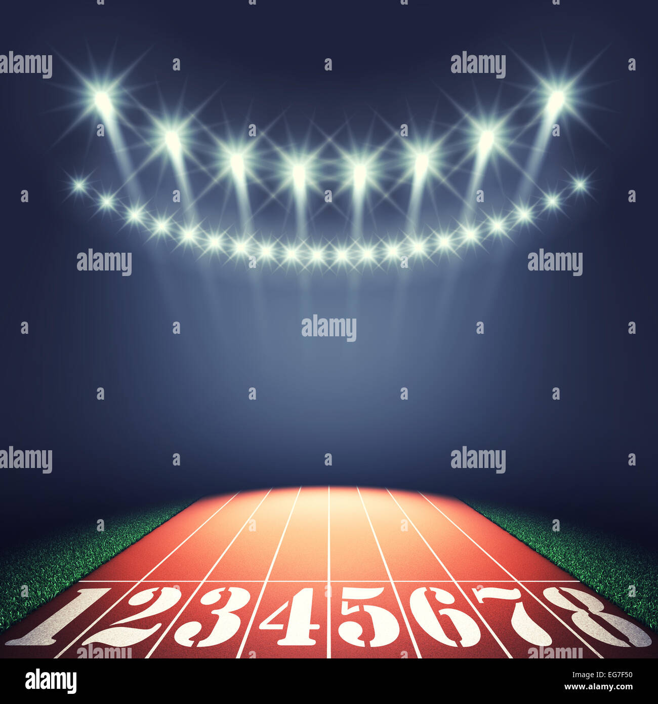 Track lanes and floodlights , Athletics event , Track and field stadium ...