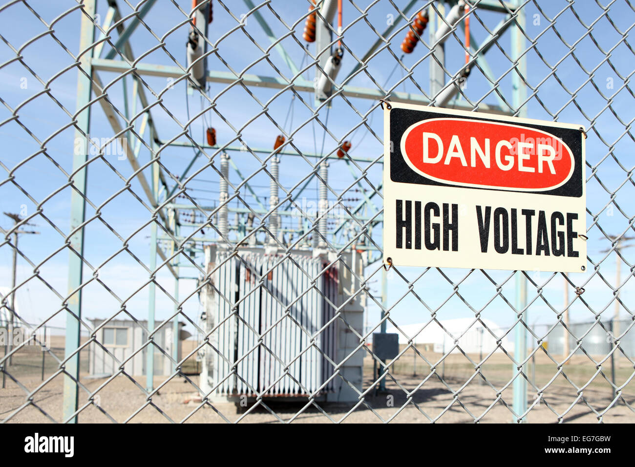 Danger sign on electricity transformer High Resolution Stock ...