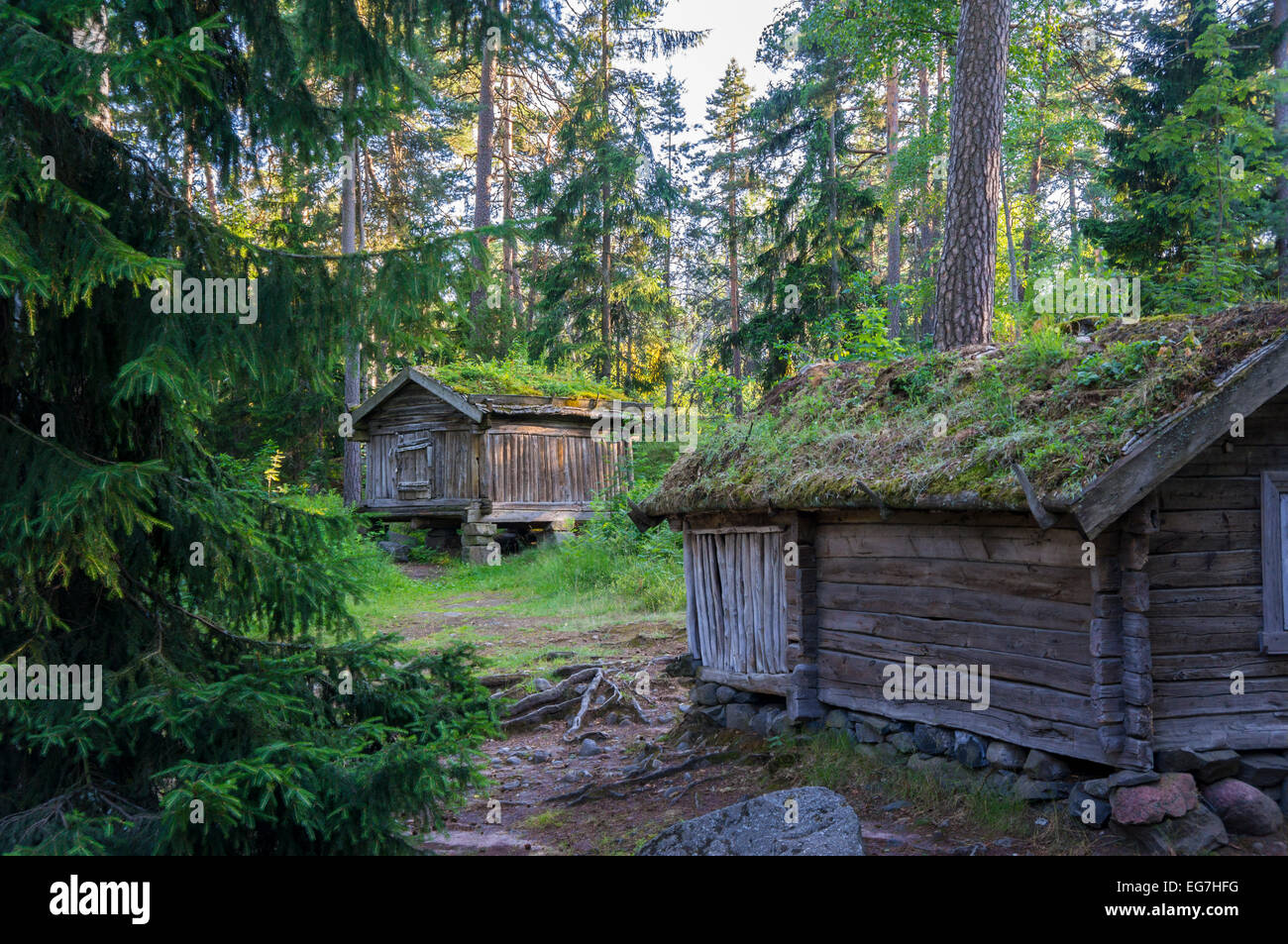 Traditional rural huts, FInland Stock Photo - Alamy