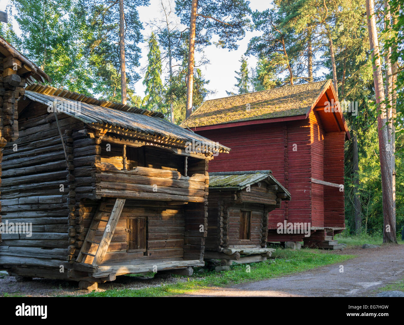 Traditional rural huts, FInland Stock Photo - Alamy