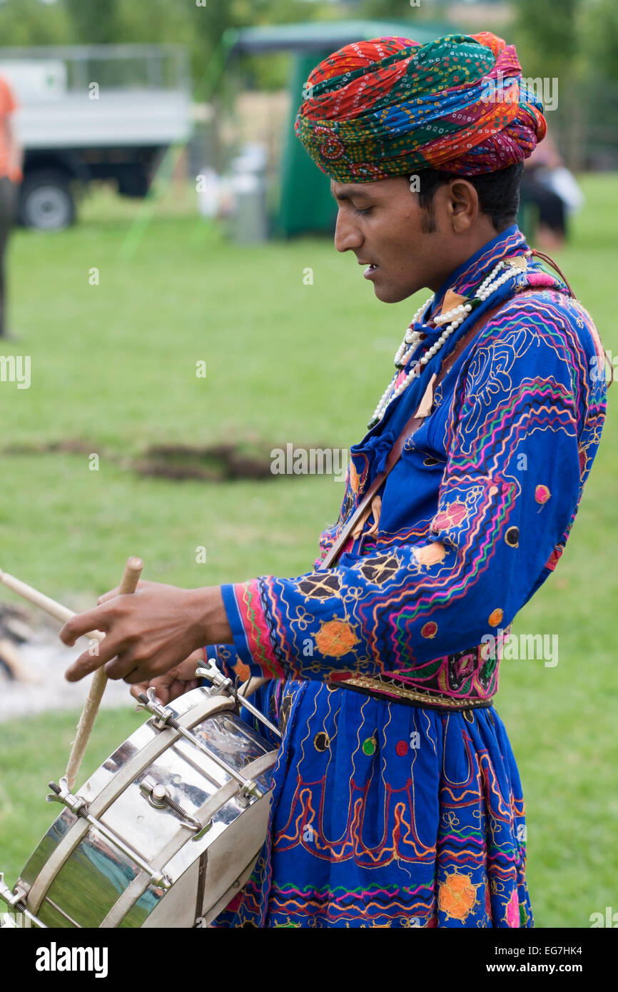 Gypsy Traveler Fair Drummer Stock Photo - Alamy