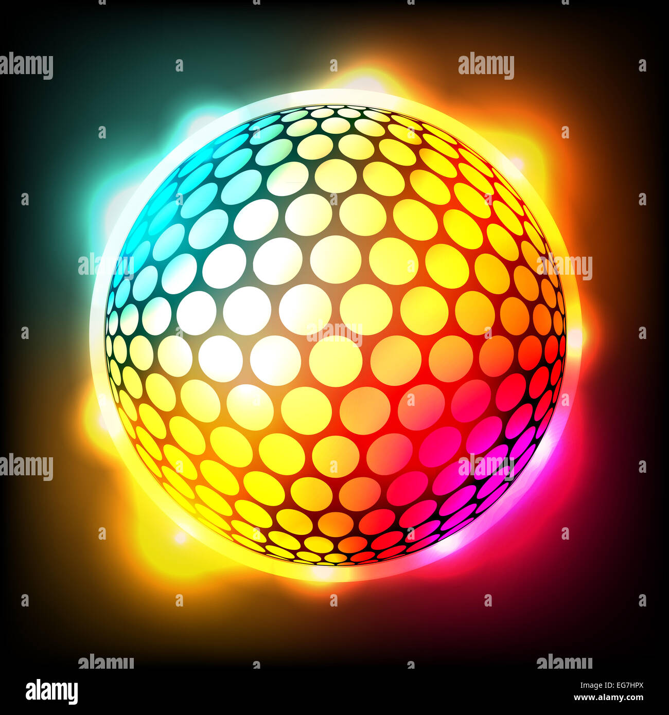 An abstract illustration of a glowing golf ball Stock Photo - Alamy