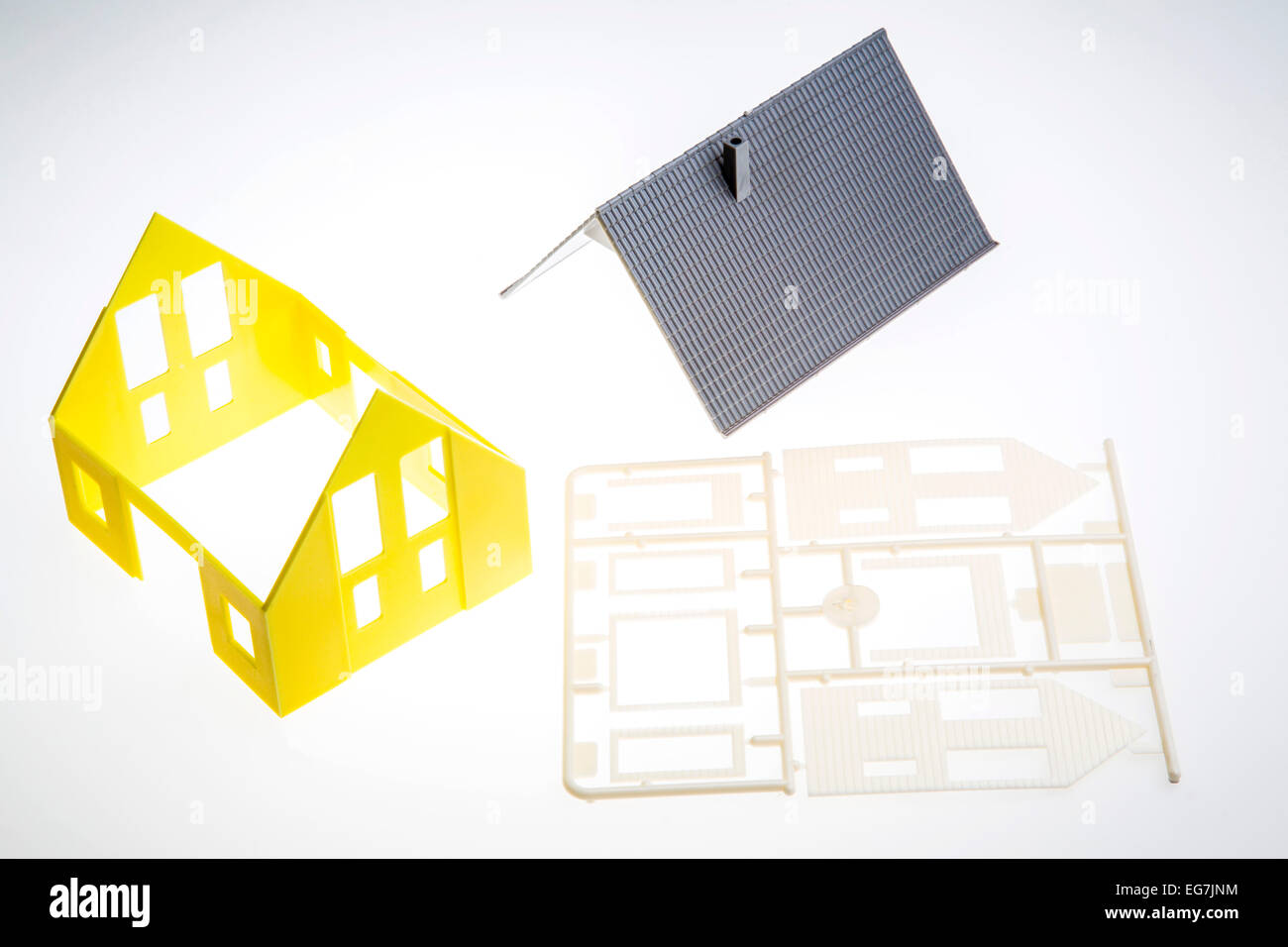 Symbolic image, house, home, construction, model house assembly kit ...