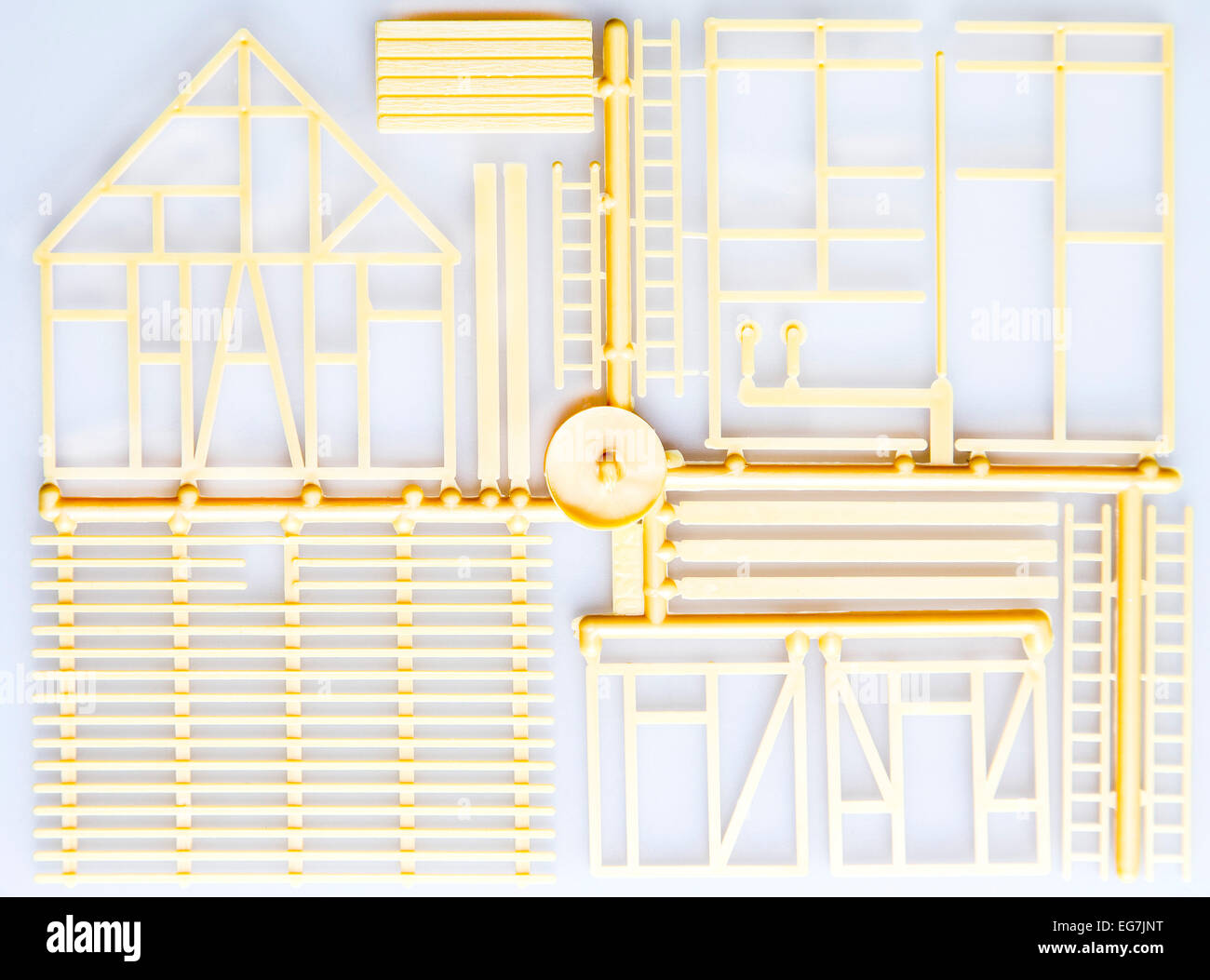 Symbolic image, house, home, construction, model house assembly kit ...